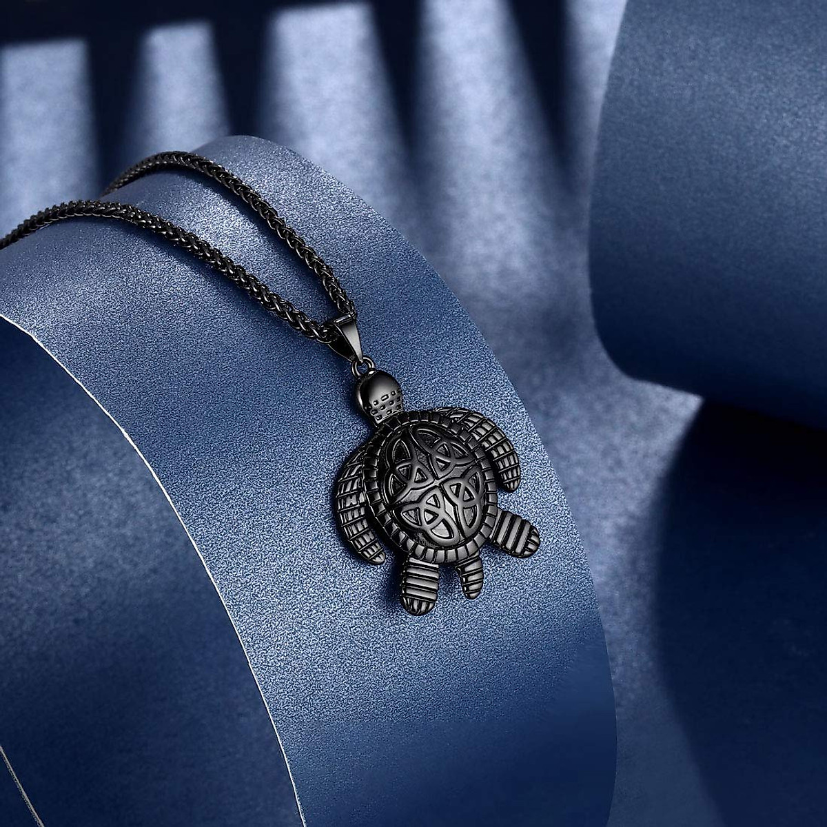 beautlace Turtle Necklaces Celtic Knot Pendant Black Gun Plated Animals Pendant Necklace Jewelry Gifts for Men and Women KP0063K