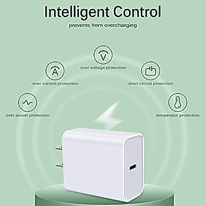 USB C Wall Charger, 18W PD 3.0 Fast Charger Plug Box Power Adapter Type C Charging Block Brick Cube for iPhone 13/SE/12 Mini/11 12 Pro/12 Pro Max/XS/XR/X/8/8 Plus,Pad Pro,Samsung Galaxy S21 S20 Ultra