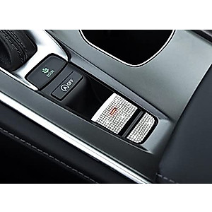NIUHURU Car Bling Interior Accessories Rhinestone Declas for Honda Accord Inspire 2018-2021 Premium Zinc Alloy Bling Crystal Decors (Parking Button Sticker 2pcs, Silver)