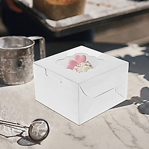 UPKOCH Cajas Para Mini Donas Cupcake Holder 12 Pcs Bakery Boxes with Window Pastry Cookie Boxes Small Cake Box Paper Treat Boxes for Pastry Cupcakes Pie Donuts White Mini Muffins