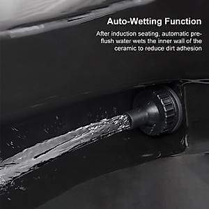 KunMai Smart Toilet with Bidet Built in,Auto Open/Close,Heated Seat, Automatic Flush Bidet Toilet,Night Light, One-Piece Black Toilet for Bathroom