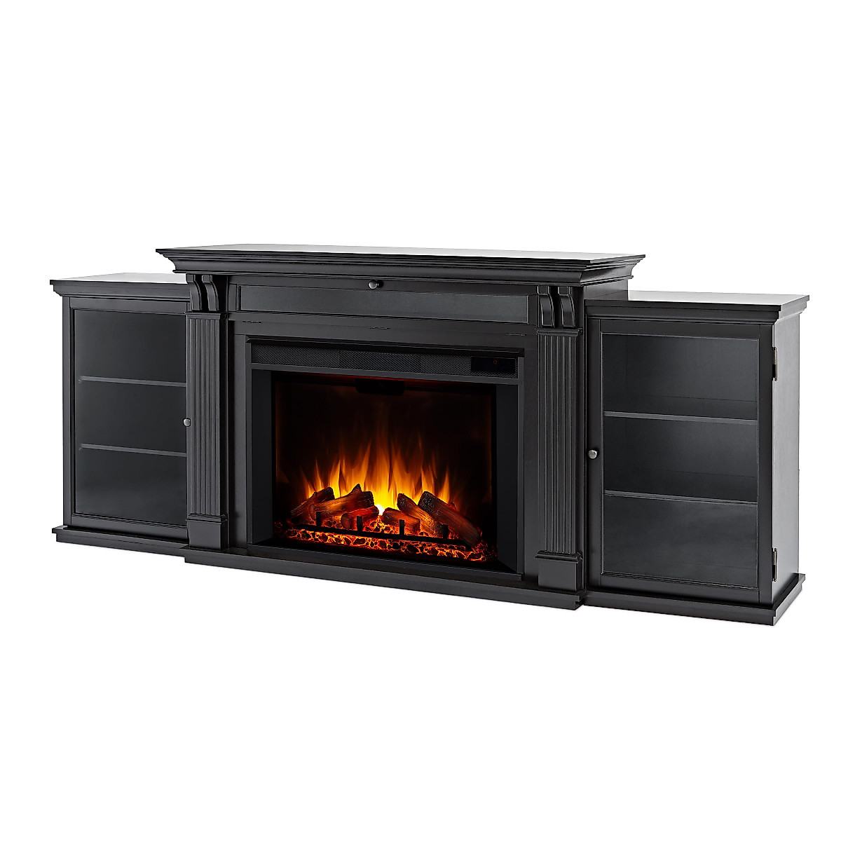 Real Flame Black 8720E Tracey Grand Entertainment Unit with Electric Fireplace, Large
