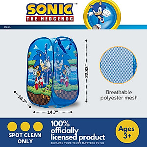 Sonic Anime Kids Room Collapsible Storage Bin Pop Up Hamper, One Size, (100% Officially Licensed Product)