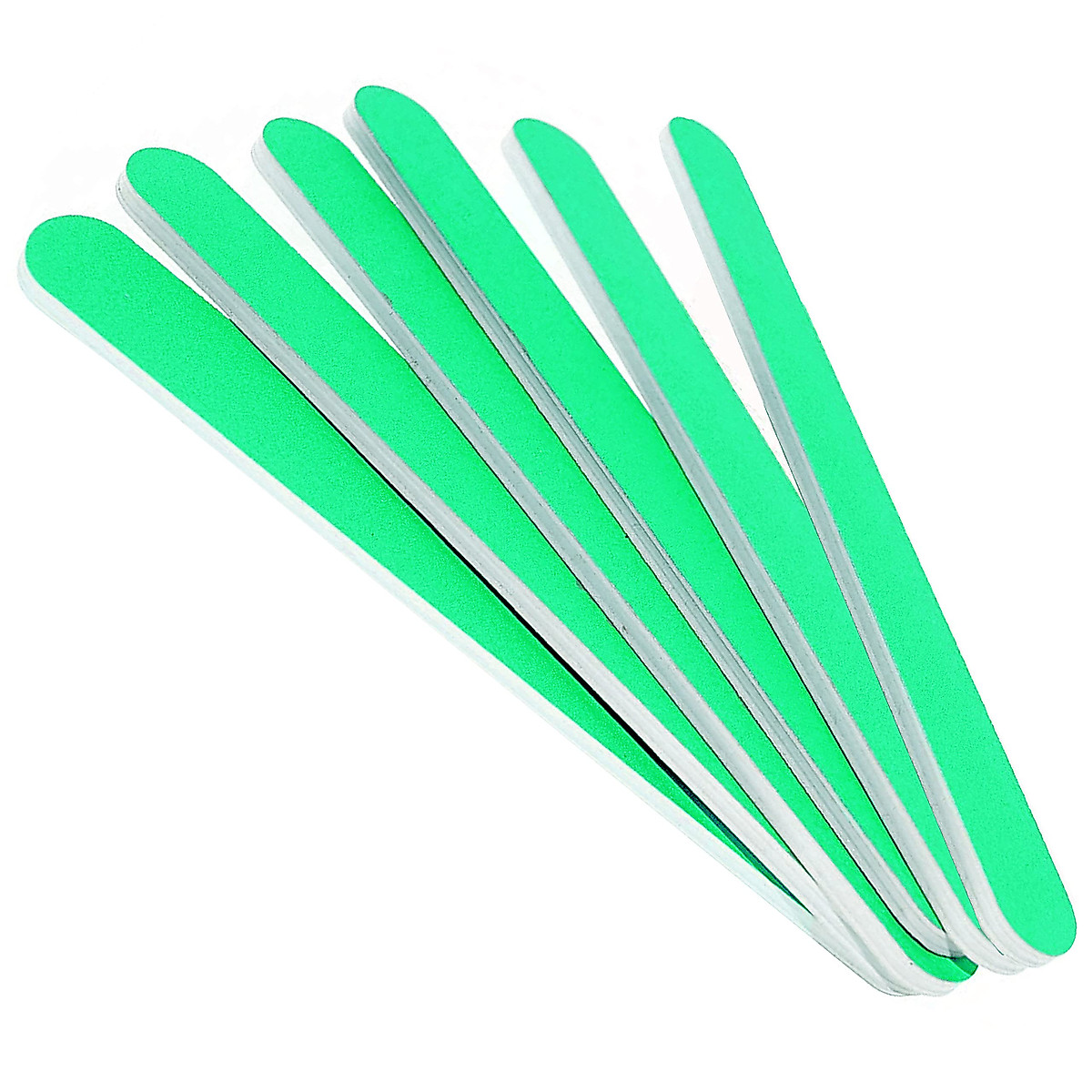 6 Pc Pro Double Sided Emery Boards Manicure Nail File 180 Grit Salon Tool Green