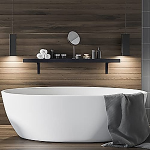 Floating Shelves, Solid Wood Wall Shelves for Bedroom Decor, 36 Inch Black Wooden Shelves for Bookshelf, Wall Mounted Long Floating Shelves, Decoration for Bathroom Bedroom Kitchen Garage and Plants