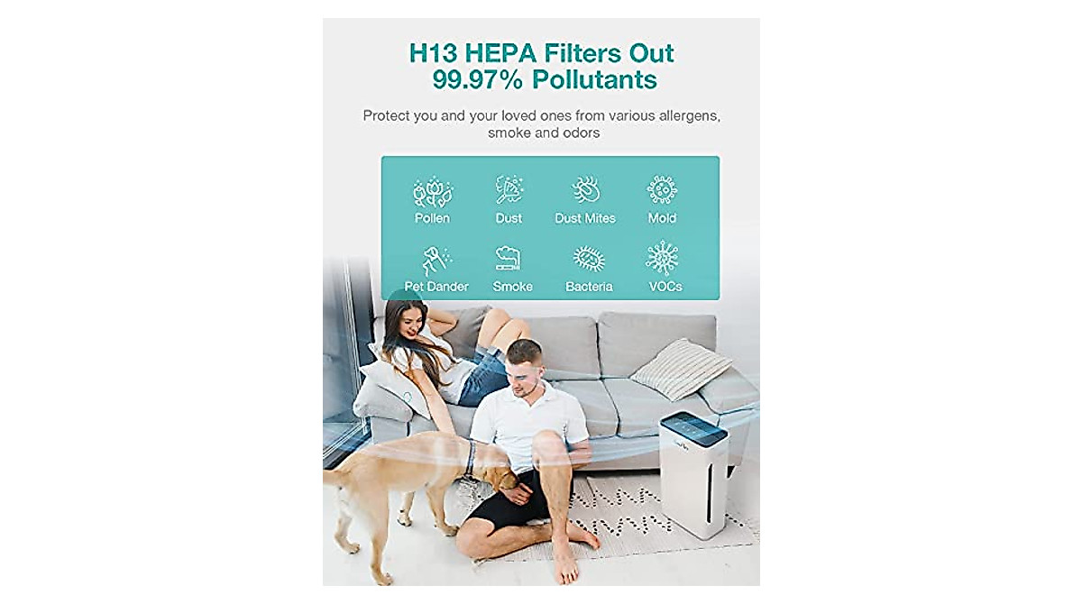 SimPure HP8 Air Purifier | Quiet HEPA Filter for Homes