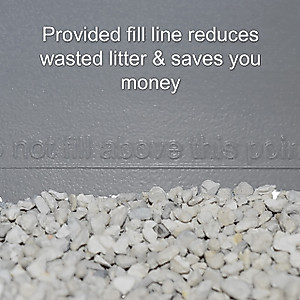 PetFusion BetterBox Non-Stick Large Litter Box. Pet Safe Non-Stick Coating for Easier Cleaning & Superior Hygiene. Open Top Box Promotes Healthy Usage. Litter Pans Made of Stronger ABS Plastic, Grey