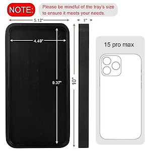 ALELION 10" Bathroom Vanity Tray for Counter - Wood Tray for Dresser Tops Perfume Jewelry Candle Key Catchall - Black Kitchen Countertop Organizer for Soap Dispenser and Sponge Holder