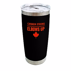 liabiliies Travel Coffee Tumbler 20 oz Elbows Up Canada Strong and Free Proud Canadian Tumbler with Lid and Straw Insulated Tumblers Stainless Steel Tumbler Funny Gifts for Men