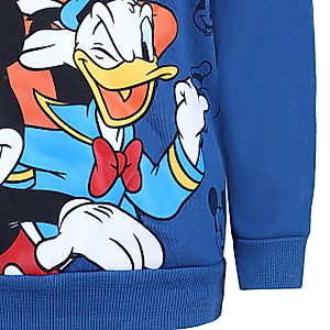 Disney Mickey Mouse, Goofy and Donald Duck Boys Pullover Hoodie for Toddler, Little and Big Kids Blue