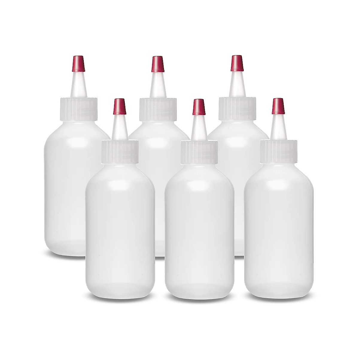 ljdeals 4 oz Plastic Squeeze Bottles with Yorker Caps, for condiments, glues, paints, craft, sauce and more…Pack of 6, BPA Free, Made in USA