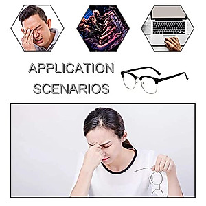 BAIWANLCH Blue Light Glasses for Women Blocking Blue Light Glasses Men Clear Lens Vintage Metal Frame Retro Eyeglasses Anti Glare Glasses for Work, Playing Games, Playing Computer Glasses Men