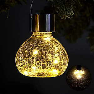 GIGALUMI Hanging Solar Lantern,4 Pack Outdoor Christmas Decorations,Hanging Solar Lights Outdoor Waterproof , Garden Decor for Lawn,Garden,Yard,Tree?Warm White