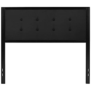 Flash Furniture Bristol Metal Tufted Upholstered Full Size Headboard in Black Fabric