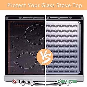 Silicone Stove Top Cover for Electric Stove, 28"x20" Extra Large Silicone Dish Drying Mat，Glass Stove Top Protector for Ceramics，Multipurpose Mat