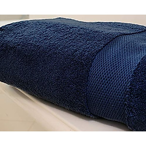Cotton & Calm Exquisitely Plush and Soft Extra Large Bath Towel (Navy Blue, 35" x 70", Set of 1) Premium 100% Combed Cotton Oversized Luxury Bath Sheet, Pool Towel, Beach Towel