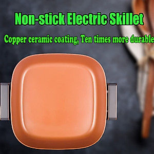 Extra Deep Electric Skillet Nonstick - Serves 3 to 5 People (6Qt.)