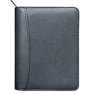 Fan&Ran Zippered Planner Organizer, Simulated Leather Undated Start Set, Personal Size, Black