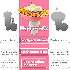 BELL BEAR Snack Bowl For stanley Cup Accessories，For stanley 40 oz tumbler with handle，simple modern 40 oz tumbler Accessories，Snack Bowl Combo (pink)