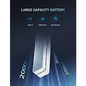 PRT Portable Printer Wireless for Travel, Bluetooth Thermal Printer Support 8.5" X 11" US Letter A4 A5, Compatible with iPhone, Android & Laptop, Inkless Printer for Office, Home, School, White