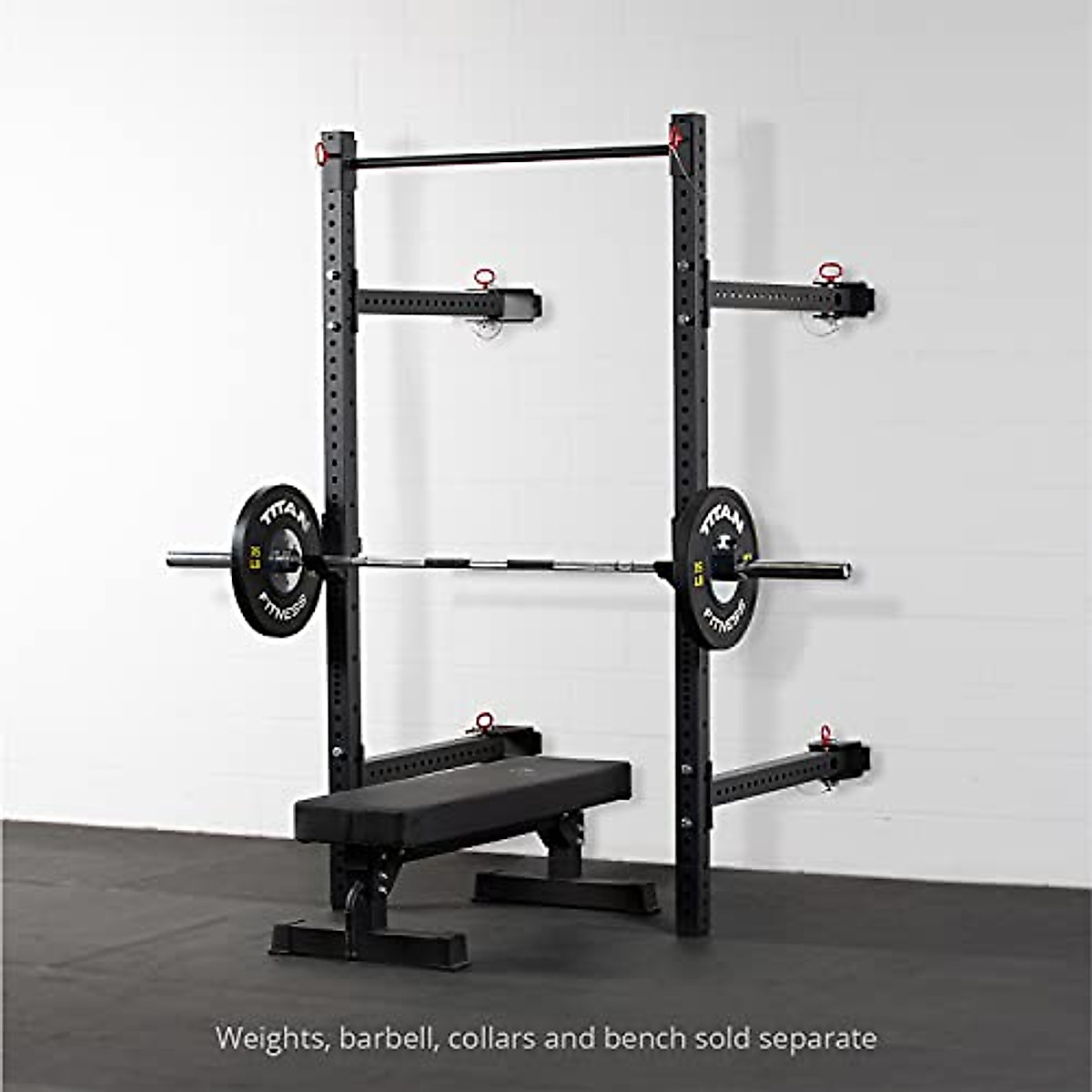 Titan Fitness X-3 Series 82-inch Wall Mounted Folding Power Rack, Space ...