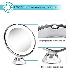 FQYYDD Illuminated Makeup Mirror Led Makeup Mirror Lamp 10X Amplification