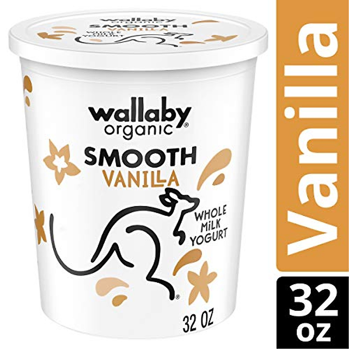 Wallaby Organic Aussie Smooth Whole Milk Regular Yogurt, Vanilla, USDA Organic, 32 oz.