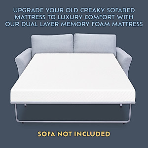 Heyward Premium Memory Foam Sofa Bed Replacement Mattress for Full Size Sleeper | 4.5” Inch | CertiPUR-US Certified | Washable Material w/Non-Slip Base | 73”L x 52”W x 4.5”H