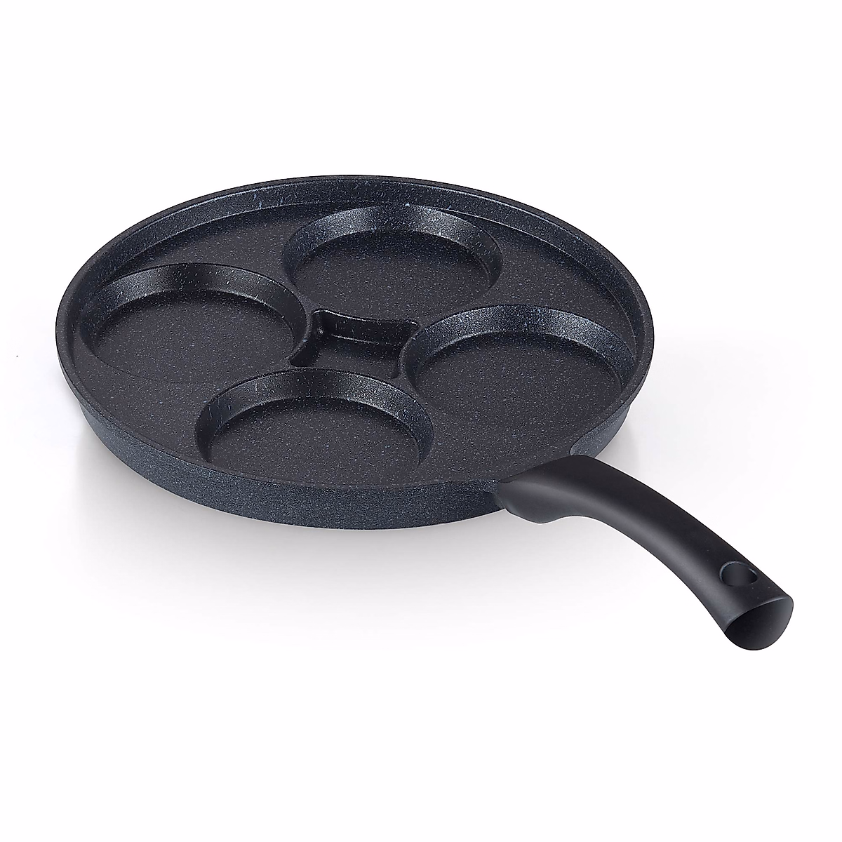 Cook N Home Marble Nonstick Egg Frying Pan, 4-Cup Cookware Pancake Pan Omelet Pan, Black