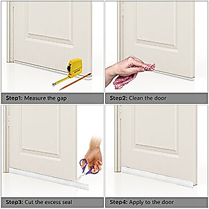 BAINING Door Draft Stopper Sweep, 3 Inches Widening Door Bottom Seal Strip Under Door Noise Blocker for Interior Doors Insulation and Soundproofing, 3” W x 39” L Black (2019 New Upgrade)