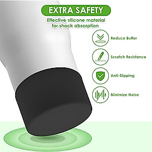 Elevate 2 Pcs Silicone Boot for Stanley Quencher 40oz, 30oz Tumbler with Handle and Stanley IceFlow 20oz, Anti-Slip Protective Water Bottle Bottom Cover for Hydro Sport Flask Bottle 12oz-24oz (Black)