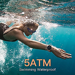AGPTEK Smart Watches for Women, 5ATM Waterproof Swimming Smartwatch for iPhone Android Phones, Fitness Tracker Watch Support Heart Rate Monitor Pedometer Sleep Monitor, LW11 Pro
