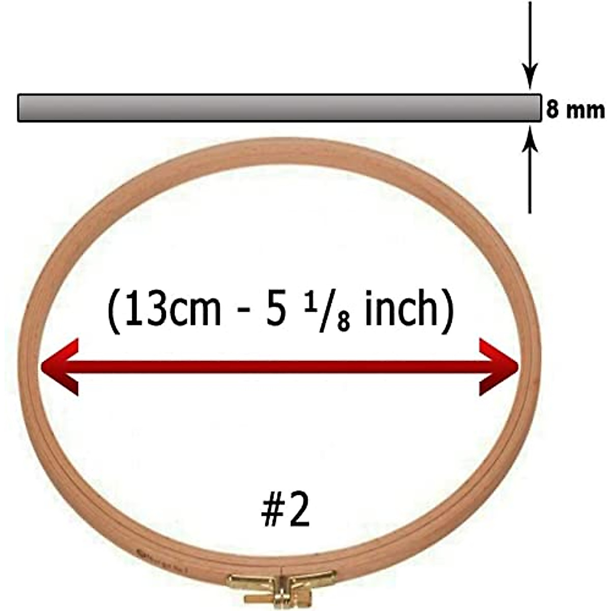 Natural Beech Wood Round Quilt Embroidery Hoop 13 cm ( 5 1/8") Beechwood Hoop (13cm)(#2)
