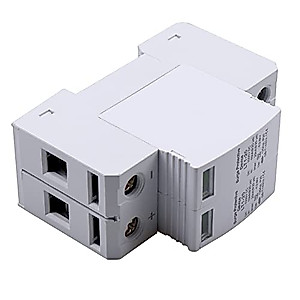 VOZINMOST Voltage Surge Arrester Device Circuit Breaker, 2P Surge Protective Device DC Photovoltaic Lightning Protector Safe House Low-Voltage Arrester (1000V 2P20KA)