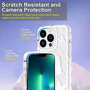 PNATEE Case for iPhone XR, Cute Cartoon White Butterflies, Unique Kawaii TPU Bumper Protective Case