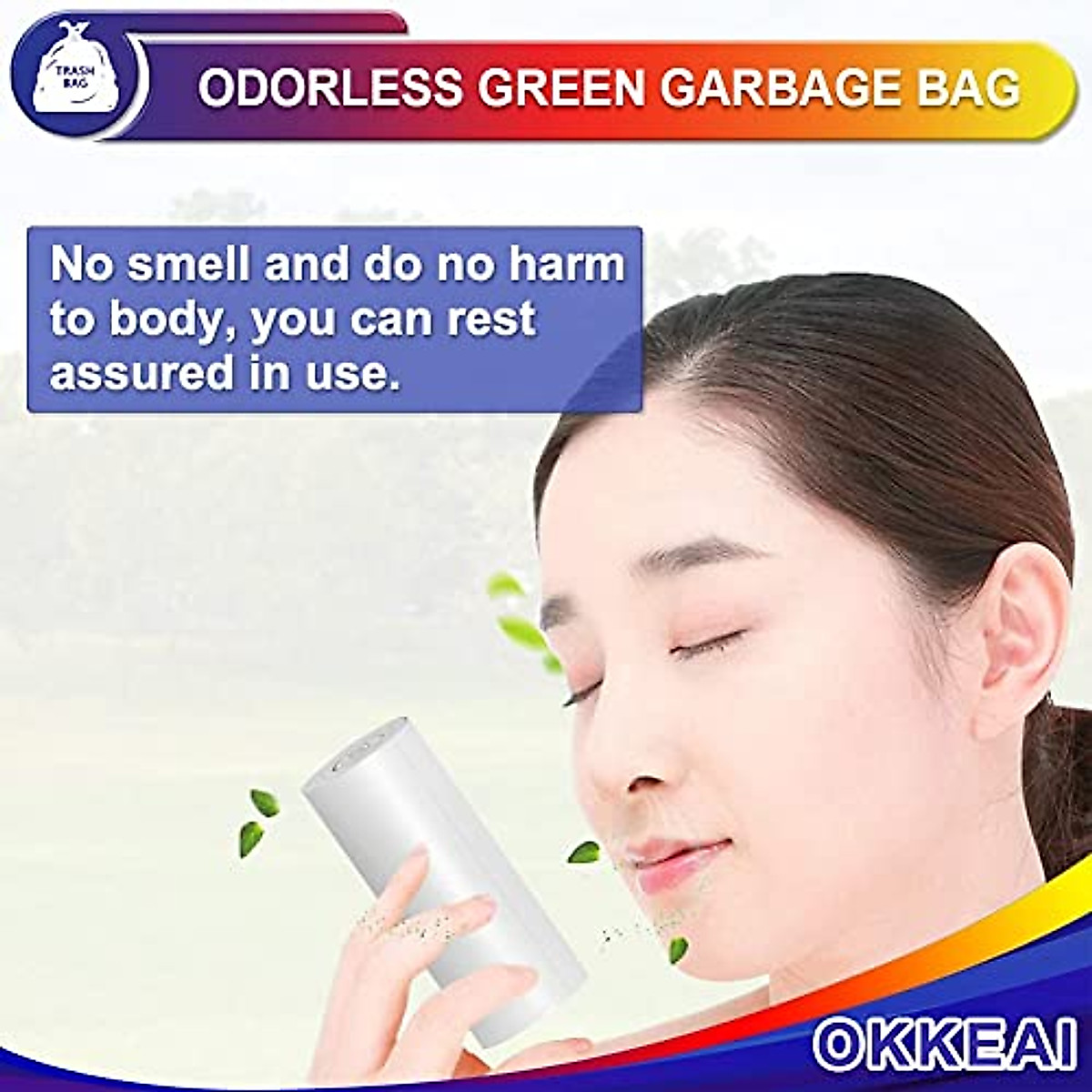 OKKEAI Small Trash Bags 1.2 Gallon 8L White Garbage Bags 5 Liter Mini Trash Bags for Bathroom Waste Basket Liners