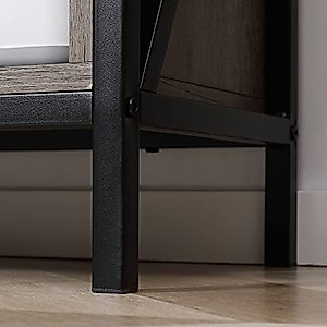 HOMCOM Sideboard Buffet Cabinet, Accent Kitchen Cabinet, Coffee Bar Cabinet with Sliding Barn Door and Adjustable Shelf for Living Room, Gray