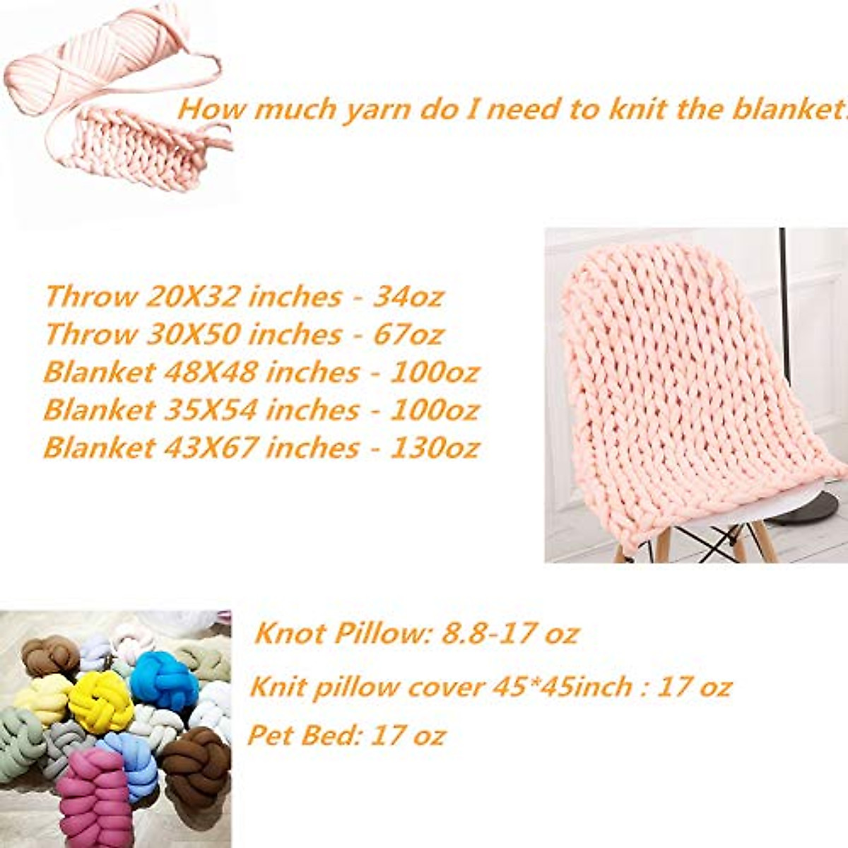 Chunky Yarn for Arm Knitting Blanket, 4.4lbs Black Big Roving 3cm Thick Velvet Bulky Chunky Braid Cotton Tube Yarn for Handmade DIY Throw Blanket Pet Bed,Machine Washable (70oz)