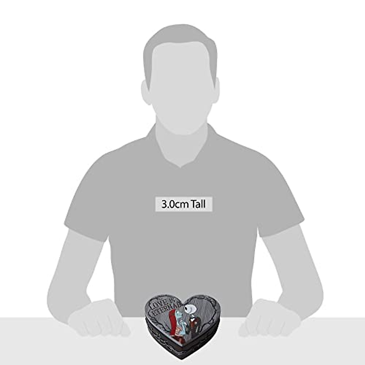 Enesco Disney Showcase Couture de Force The Nightmare Before Christmas Jack Skellington and Sally Jewerly Storage Trinket Box with Lid, 1.26 Inch, Multicolor