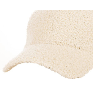 YCMI Lamb-Wool Baseball Hats for Women Winter-Warm Baseball Cap Adjustable (Beige, M -L)