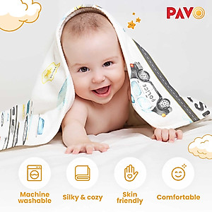 Pavo Customized Baby Blanket with Name - Police Car Personalized Baby Blankets for Boys Girls - Includes Bib & Onesie Option - Personalized Baby Gifts for Christmas, Thanksgiving, Shower