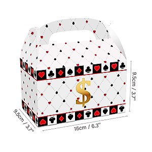 NA 12 Packs Poker Party Goodie Gift Boxes Casino Night Poker Game Theme Party Time Gift Boxes with handle for Birthday Party Decration Supplies