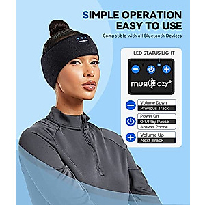 MUSICOZY Sleep Headphones Bluetooth 5.2 Headband Headphones Wireless Sleeping Earbuds Earphones with HD Stereo Speakers Cool Gadgets for Sports Running Workout Jogging Yoga Insomnia