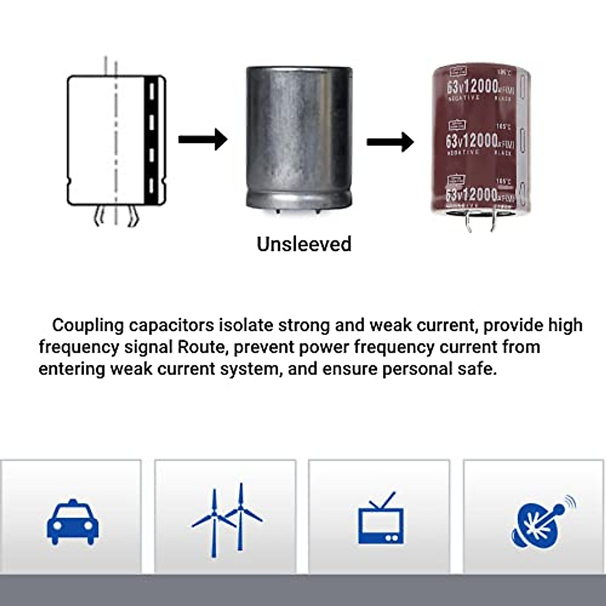 2pcs 12000uf 63V HiFi Electrolytic Capacitors Audio Capacitor Electronic Component for Circuit Control