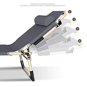 Folding Garden Sun Lounger Chair, Desks and Chairs Folding Sunbeds, Flat Sun Loungers, Adjustable Backrest Outdoor Recliner Needed (Navy + Thick Cotton Pad)