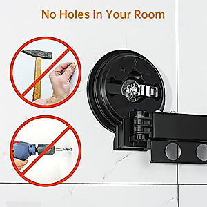 Mbillion Clothes Drying Rack Wall Mounted with Suction Cup, Laundry Drying Rack Foldable Save Space Dry Racks with Hooks,Heavy Duty Strong Load-Bearing,Suitable for Smooth Surface,2 Pole