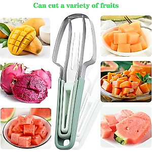 LP&MA-Watermelon Cutter Slicer, 3-in-1 Watermelon Cutter Slicer Tool, Stainless Steel Watermelon Popsicle Cutter Watermelon Fork Slicer Cutter Melon Cutter Watermelon Knife Fruit Cutter