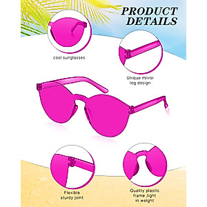 Xuhal 50 Pairs Colored Sunglasses Rimless Round Party Sunglasses Frameless Colored Glasses Transparent Candy Color Tinted Eyewear for Women Men Girls Adults