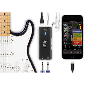 IK Multimedia iRig HD 2 guitar audio interface for iPhone, iPad, Mac, iOS and PC with USB-C, Lightning and USB cables and 24-bit, 96 kHz music recording