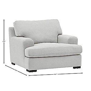 Amazon Brand – Stone & Beam Lauren Down-Filled Oversized Living Room Accent Armchair, 46"W, Pearl (White)